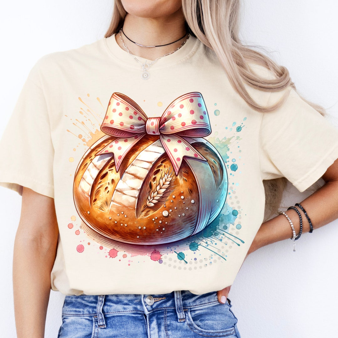 Sourdough Bread Coquette Bow Watercolor Sublimation Digital Download ...