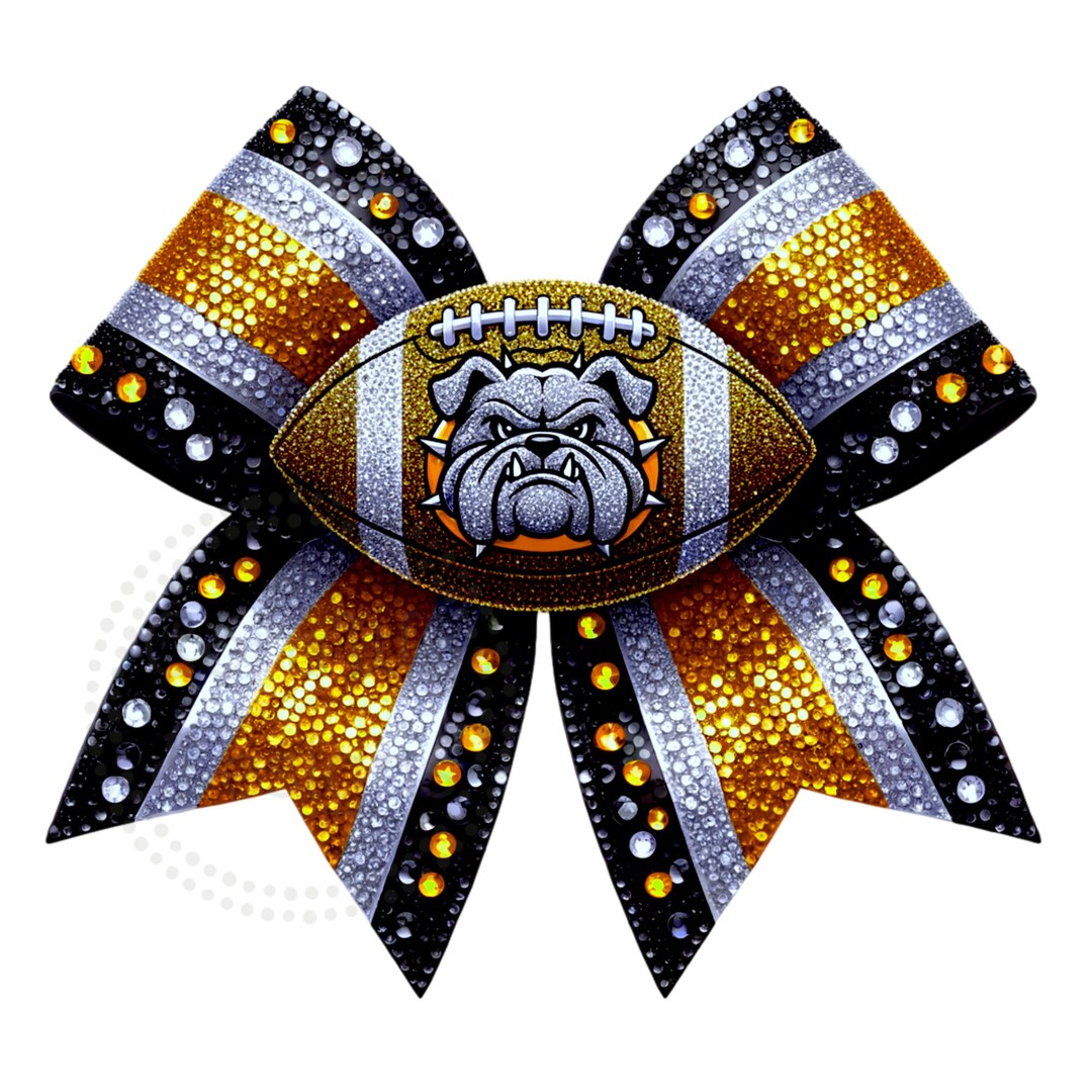 Cheer Bow Gold Bulldog Sublimation Digital Download PNG Cheerleading Design - Etsy