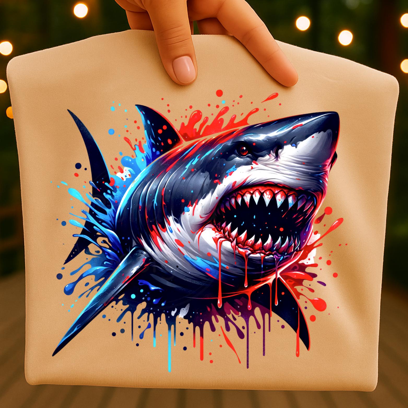 Shark Watercolor Sublimation Digital Download PNG Design - Etsy