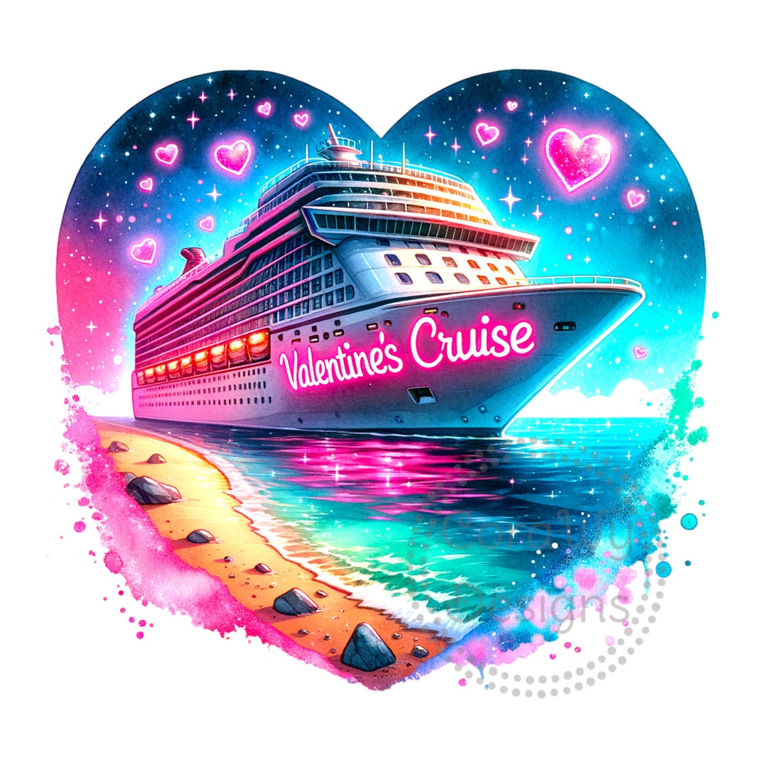 Valentine's Day Cruise Watercolor Sublimation Digital Download PNG ...