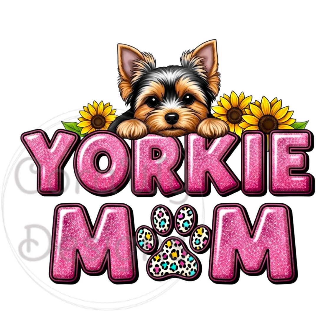 Yorkie Mom Sublimation Digital Download PNG Yorkshire Terrier Dog ...