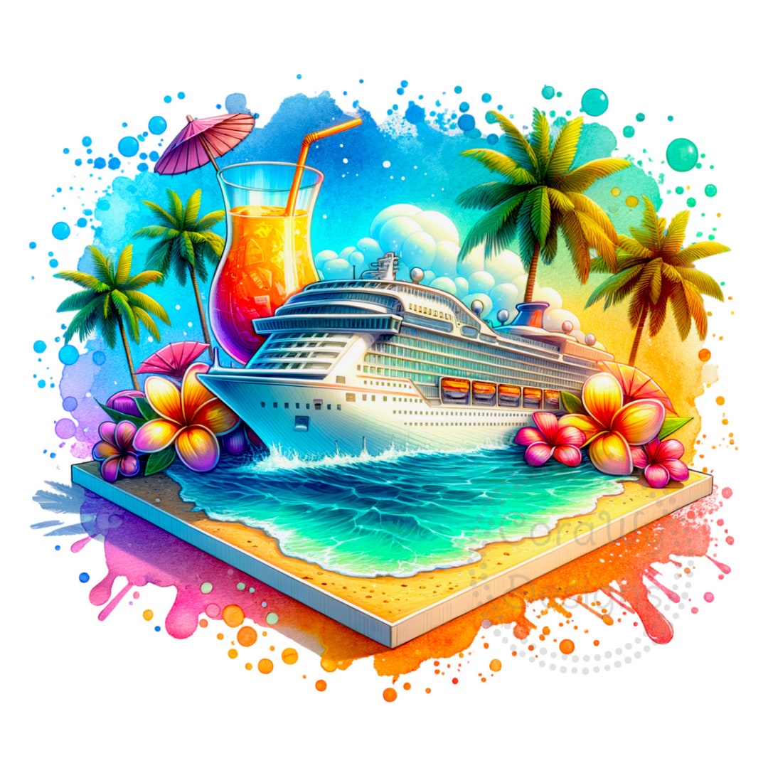 Cruise Watercolor Sublimation Digital Download PNG Vacation Design Gift ...