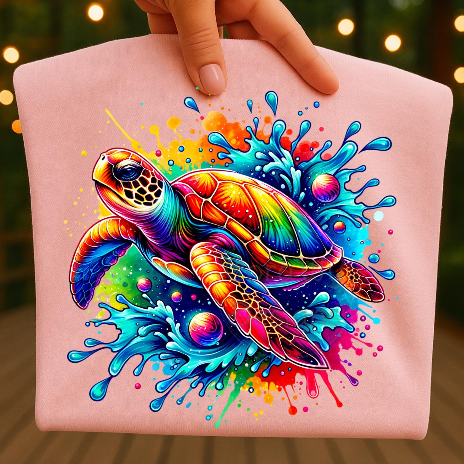 Watercolor Sea Turtle PNG: Colorful Reptile Design (digital Download ...