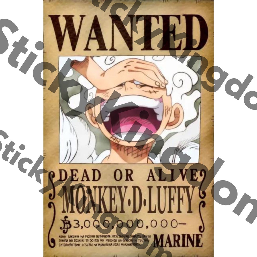 Bounty Poster Revealed: Luffy's Gear Fifth Unleashed - Etsy