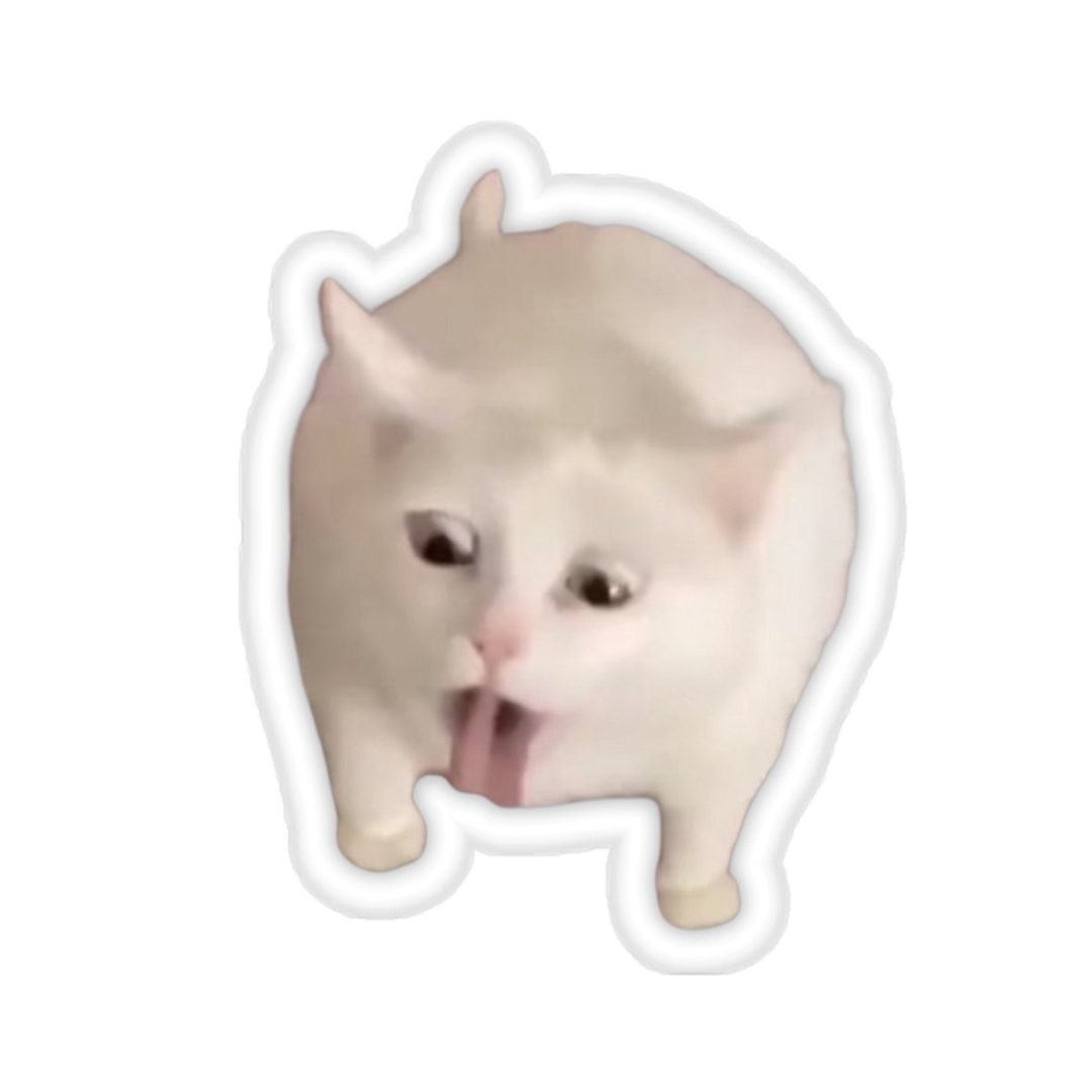 Sour Cream Disgust: White Cat Meme Sticker - Etsy