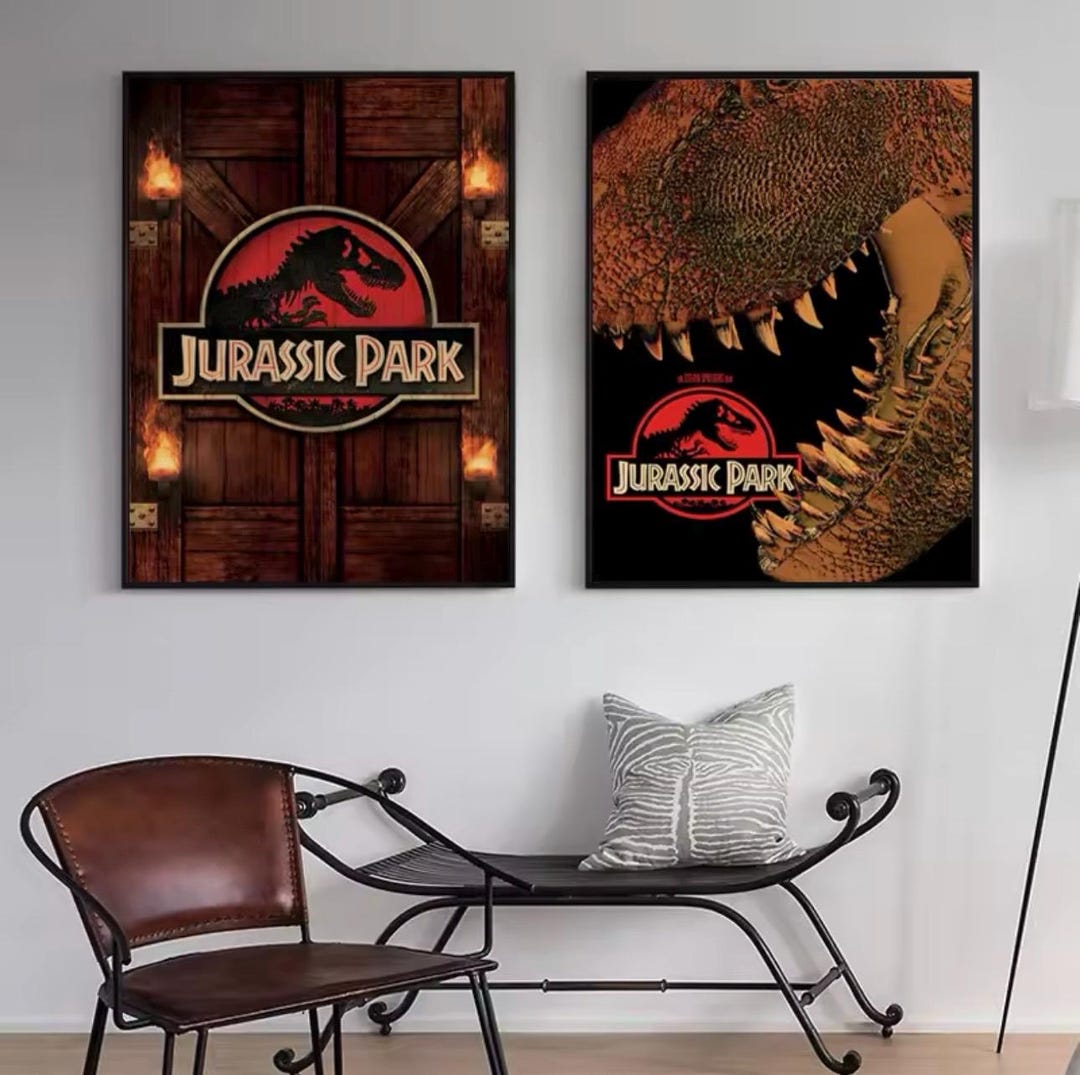 Jurassic Park Poster Collection | Dinosaur Movie Wall Art Set | Vintage ...