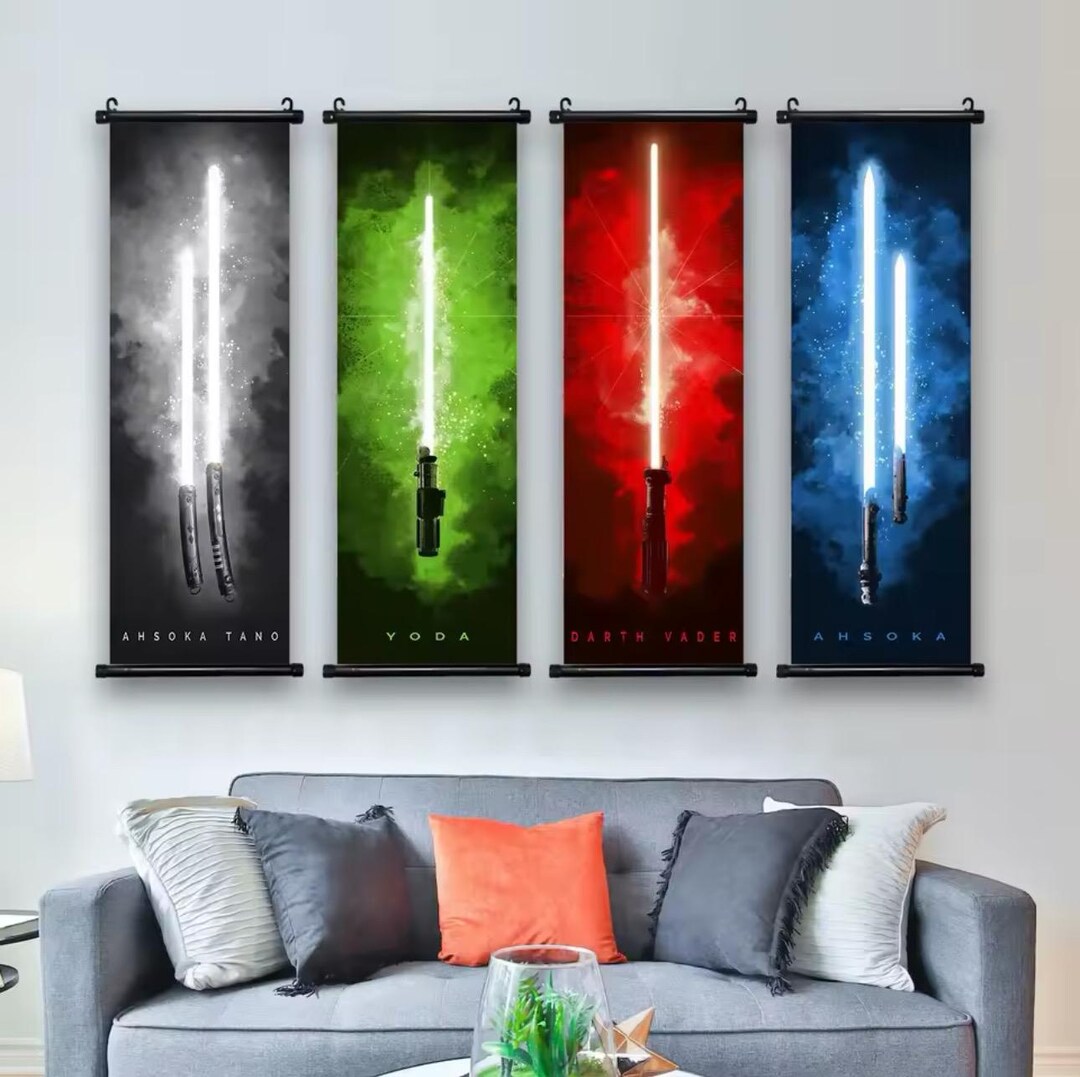 Star Wars Lightsaber Hanging Banner Wall Decor - Etsy