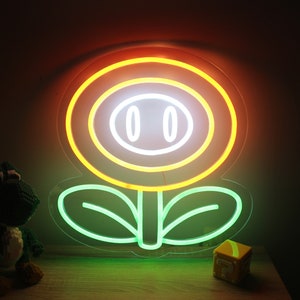 Super Mario Flower Neon Led Light Fanmade - Super Mario Video Game ...