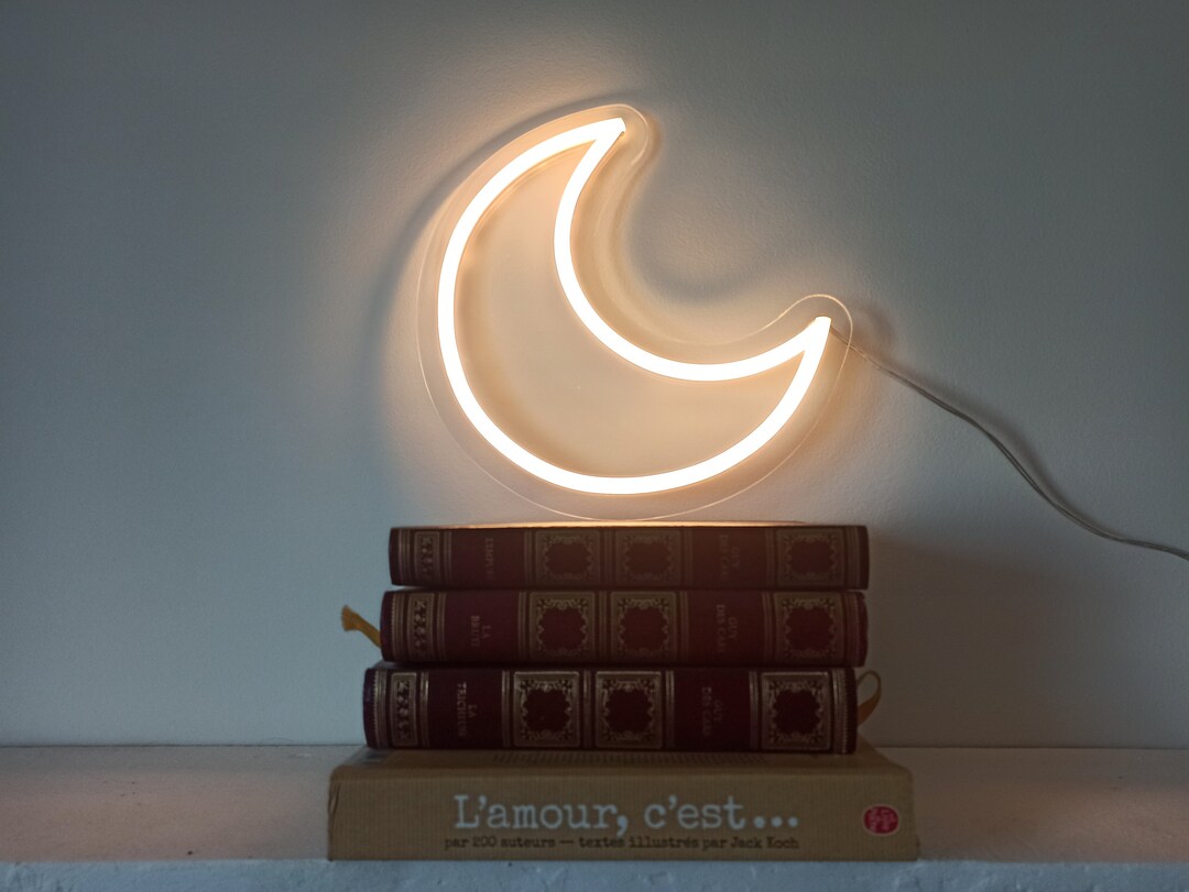 Moon Neon Led - Moon Wallart Decor - Moon Child Night Light Handmade in ...