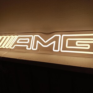 AMG Logo Auto Neon Led Sign - AMG Garage Led Light Wallart - Man Cave ...