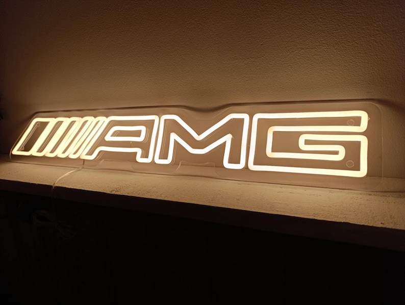 AMG Logo Auto Neon Led Sign - AMG Garage Led Light Wallart - Man Cave ...