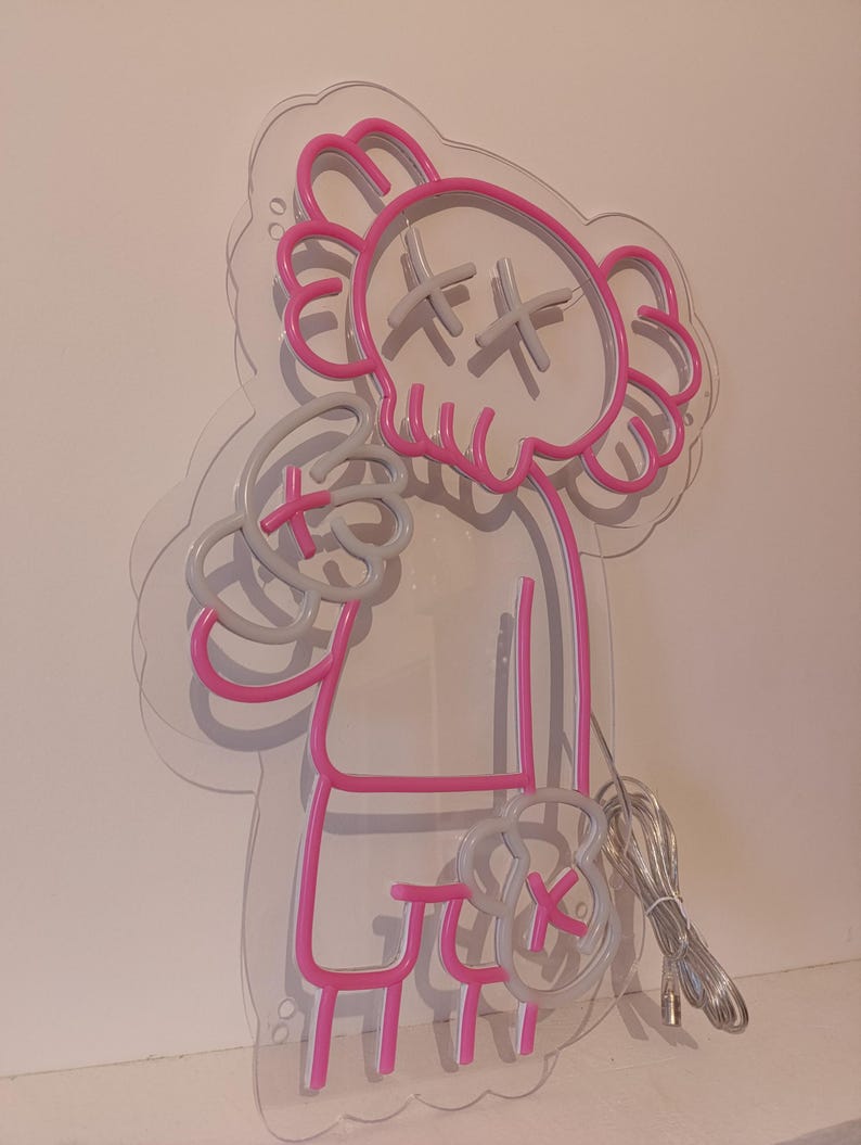 Kaws Fan Art Neon Led Light - Wallart Kaws Light - Kaws Decor - Kaws ...
