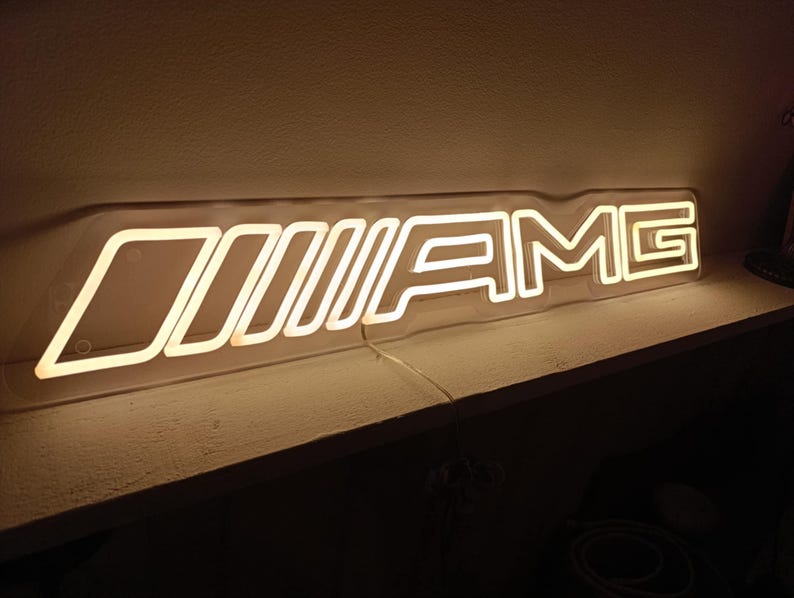 AMG Logo Auto Neon Led Sign - AMG Garage Led Light Wallart - Man Cave ...
