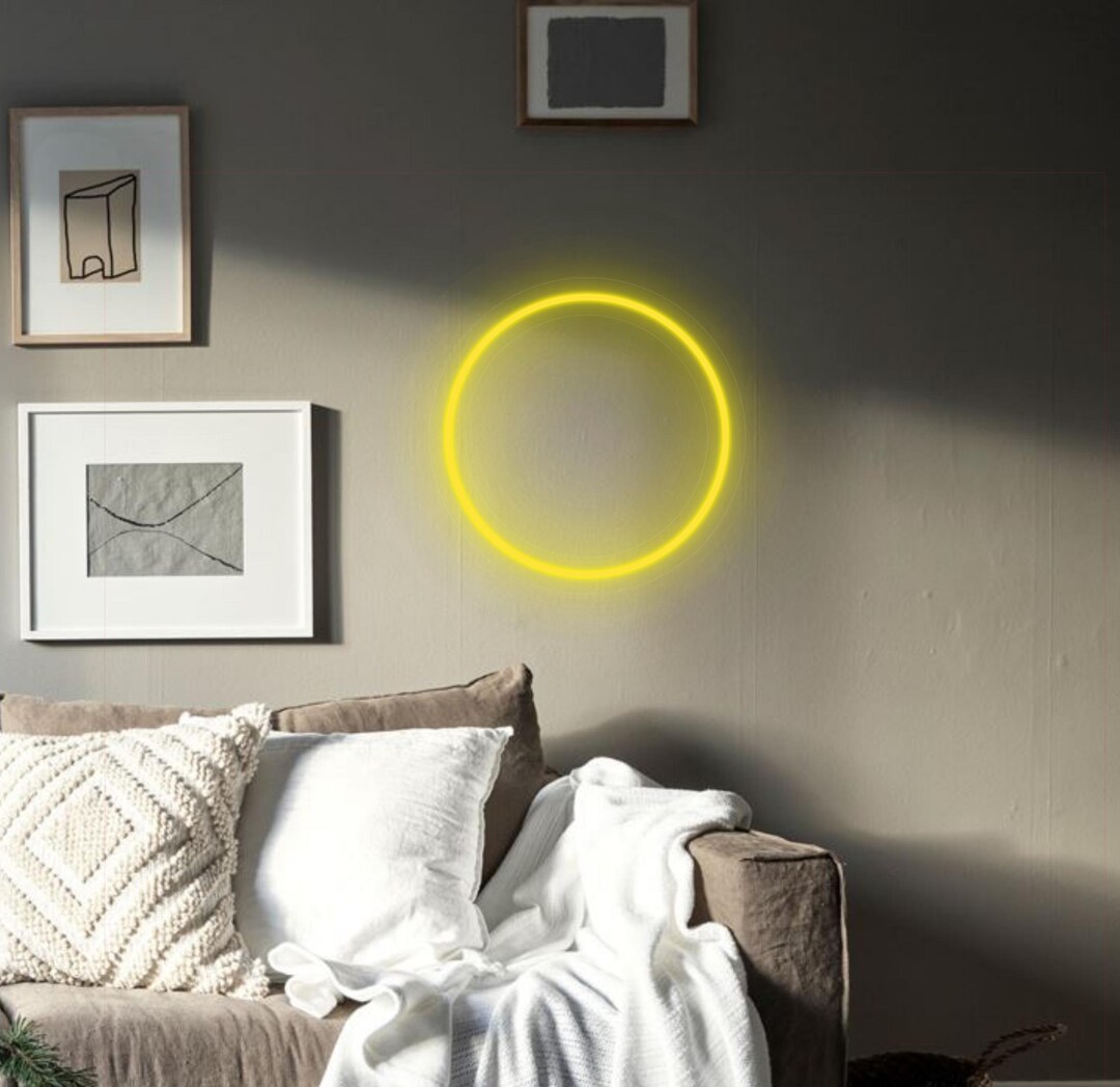 Circle Zen Japanese Led Neon Sign, Color Bright Circle Wallart Led ...