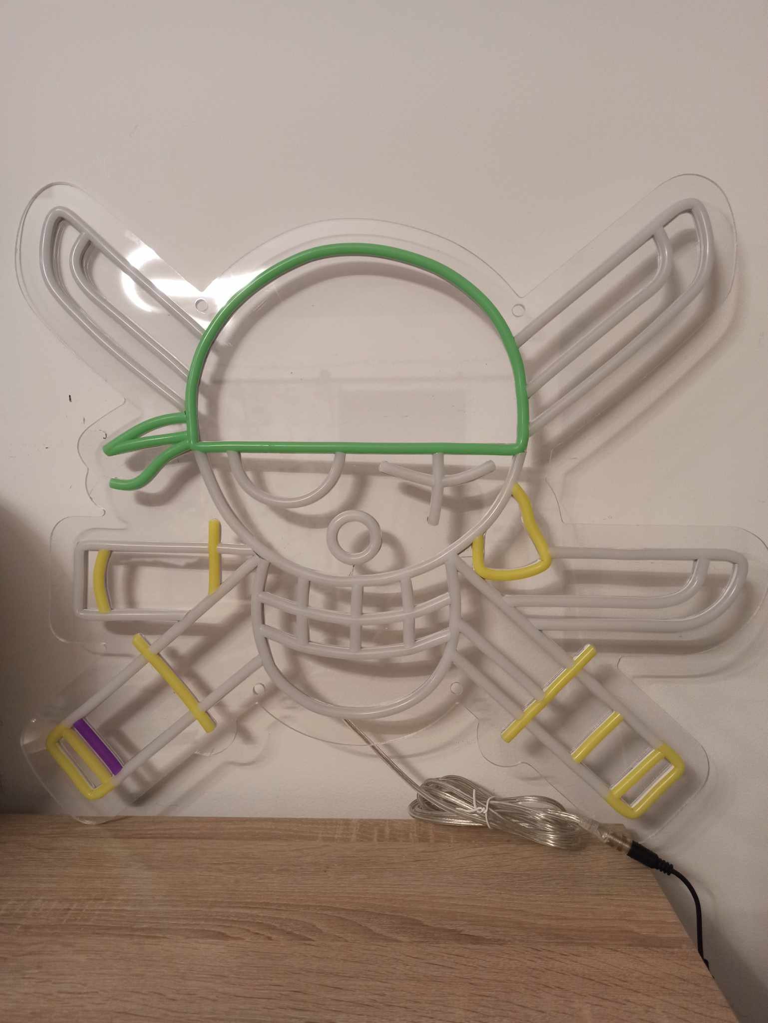 One Piece Neon Roronoa Zoro Manga One Piece Wallart Led Light Skull One ...