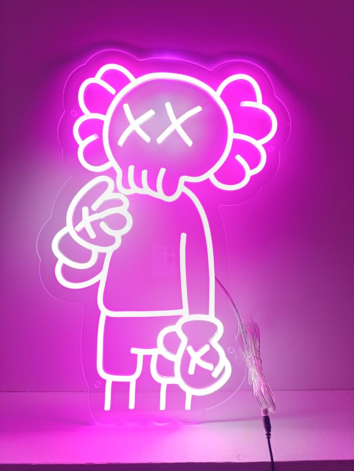 Kaws Fan Art Neon Led Light - Wallart Kaws Light - Kaws Decor - Kaws ...