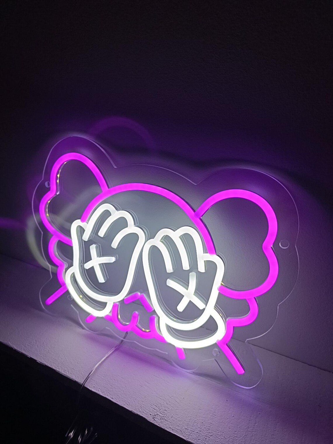 Kaws Inspired Fan Art Neon Led Light - Wallart Kaws Light - Kaws Decor ...