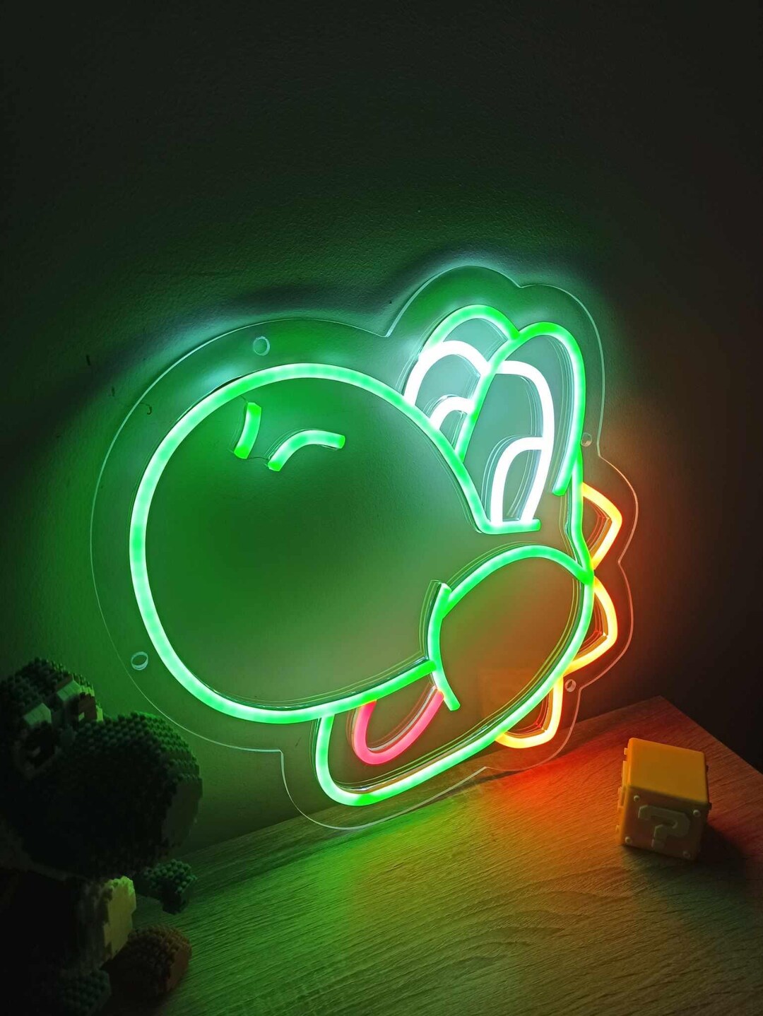 Yoshi Super Mario Fanmade Neon Led Sign - Gaming Decor Yoshi Wallart ...