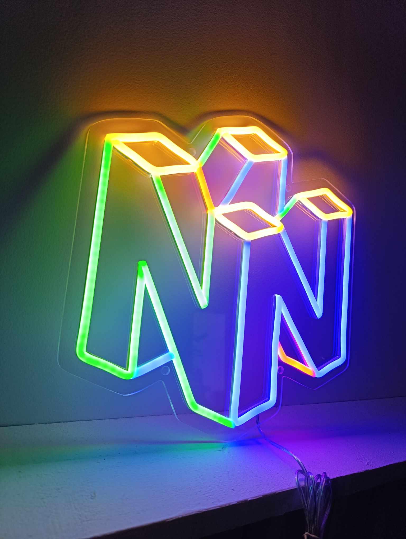 N64 Retro Gaming Logo Neon Led Sign - Gaming Room Led Light - Led N64 ...