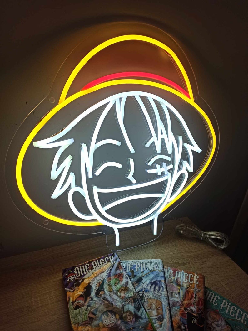 Luffy One P Pirate Manga Neon Led Sign Fanmade Manga Pirate Wallart Led ...