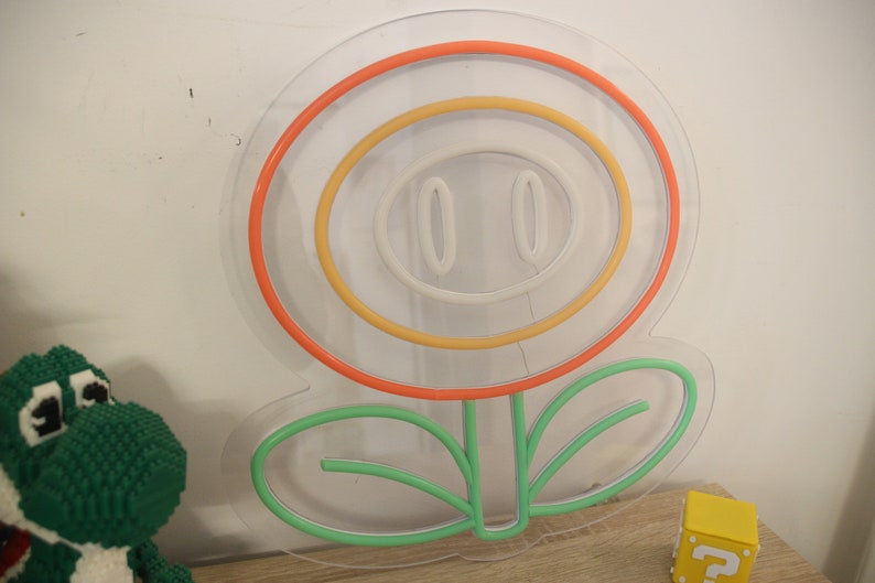 Super Mario Flower Neon Led Light Fanmade - Super Mario Video Game ...