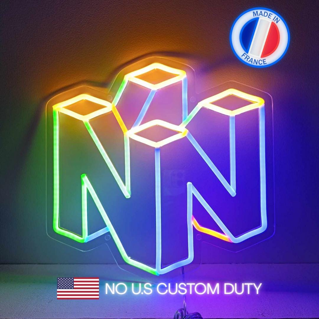 N64 Retro Gaming Logo Neon Led Sign - Gaming Room Led Light - Led N64 ...