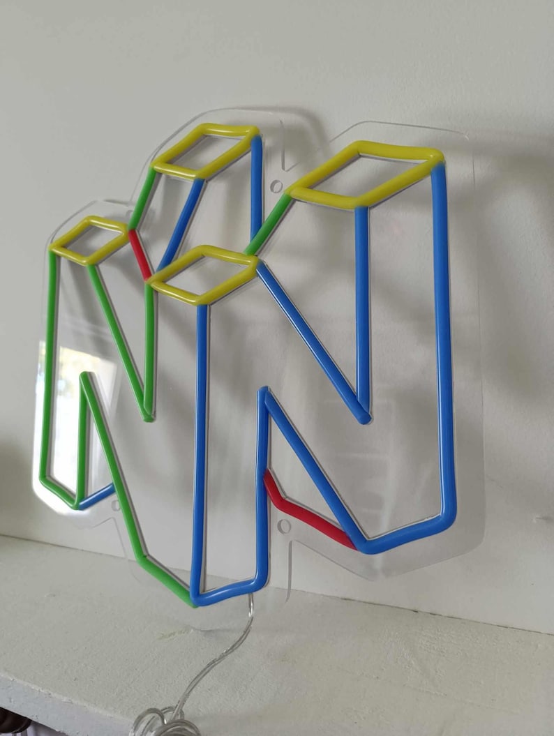 N64 Retro Gaming Logo Neon Led Sign - Gaming Room Led Light - Led N64 ...