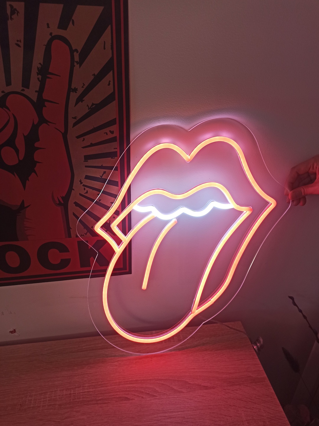 Rolling Stones LED Neon Rock'n Roll Light Sign Handmade in France - Etsy