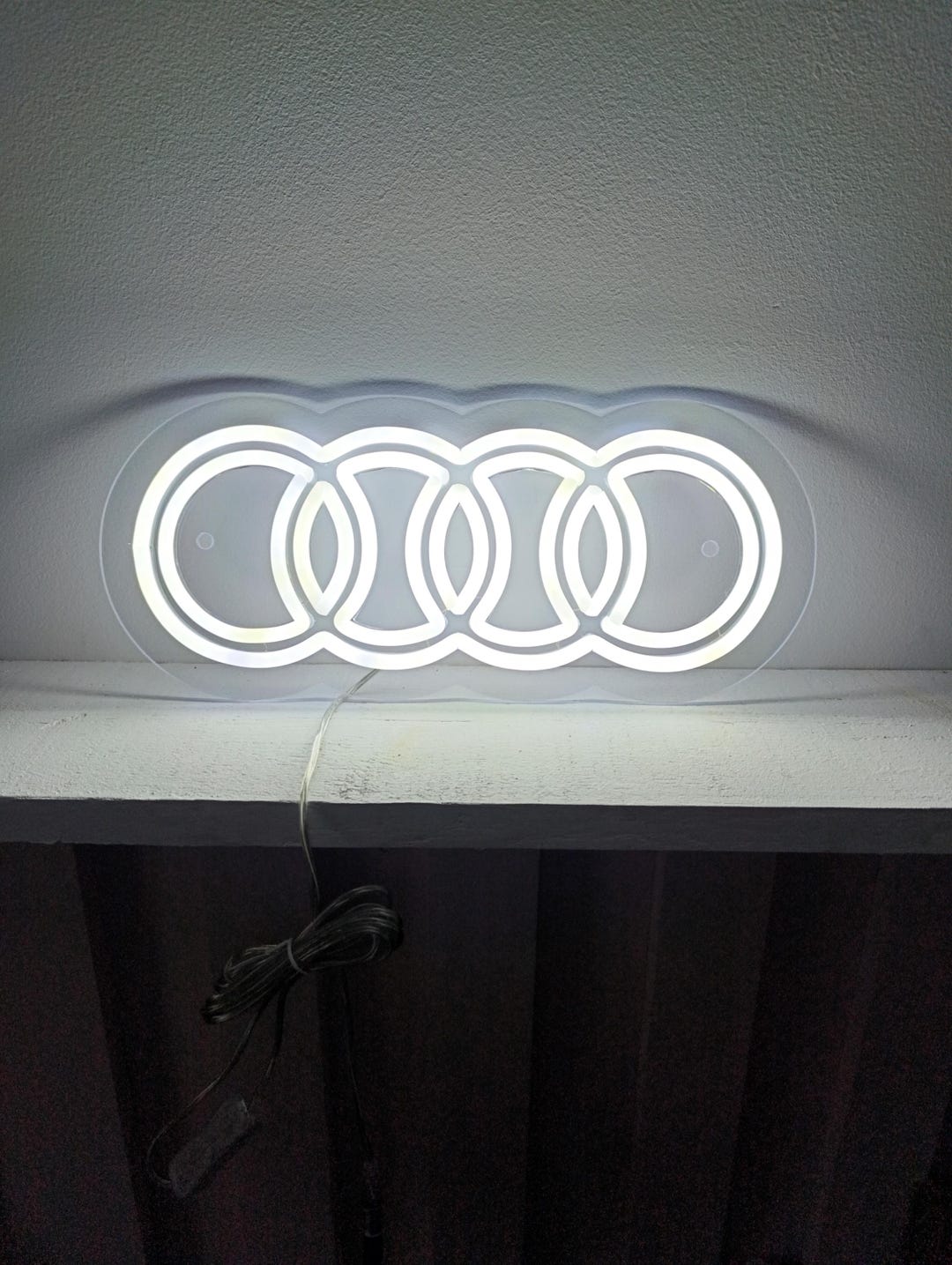 Audi Type Rings Auto Neon Led Sign - Garage Led Light Wallart - Man ...