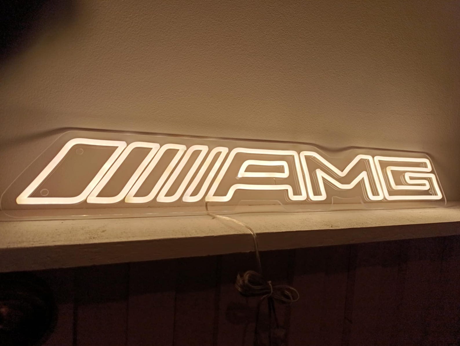 AMG Logo Auto Neon Led Sign - AMG Garage Led Light Wallart - Man Cave ...