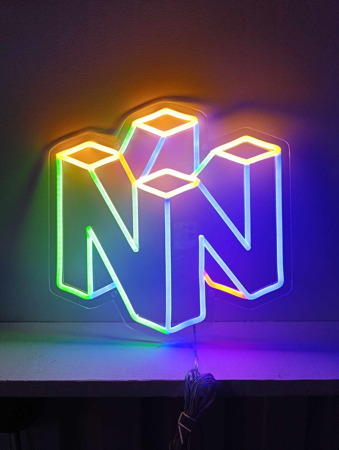 N64 Retro Gaming Logo Neon Led Sign - Gaming Room Led Light - Led N64 ...
