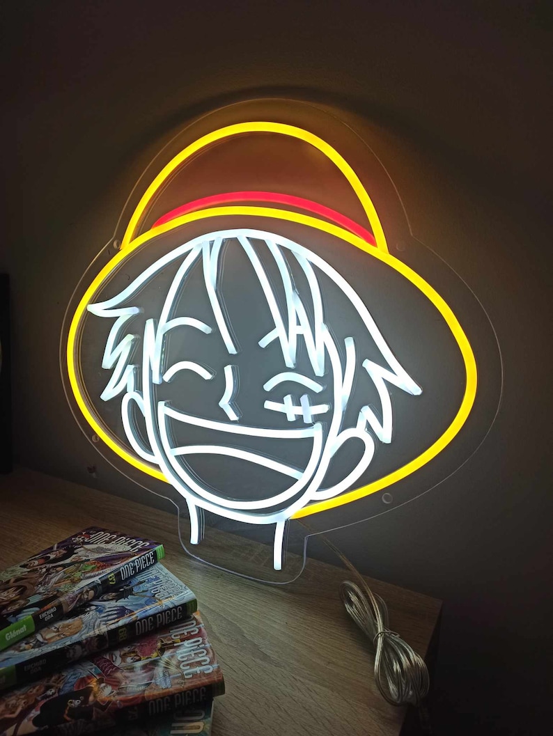 Luffy One Piece Neon Led Sign Fanmade Manga One Piece Wallart Led Light ...