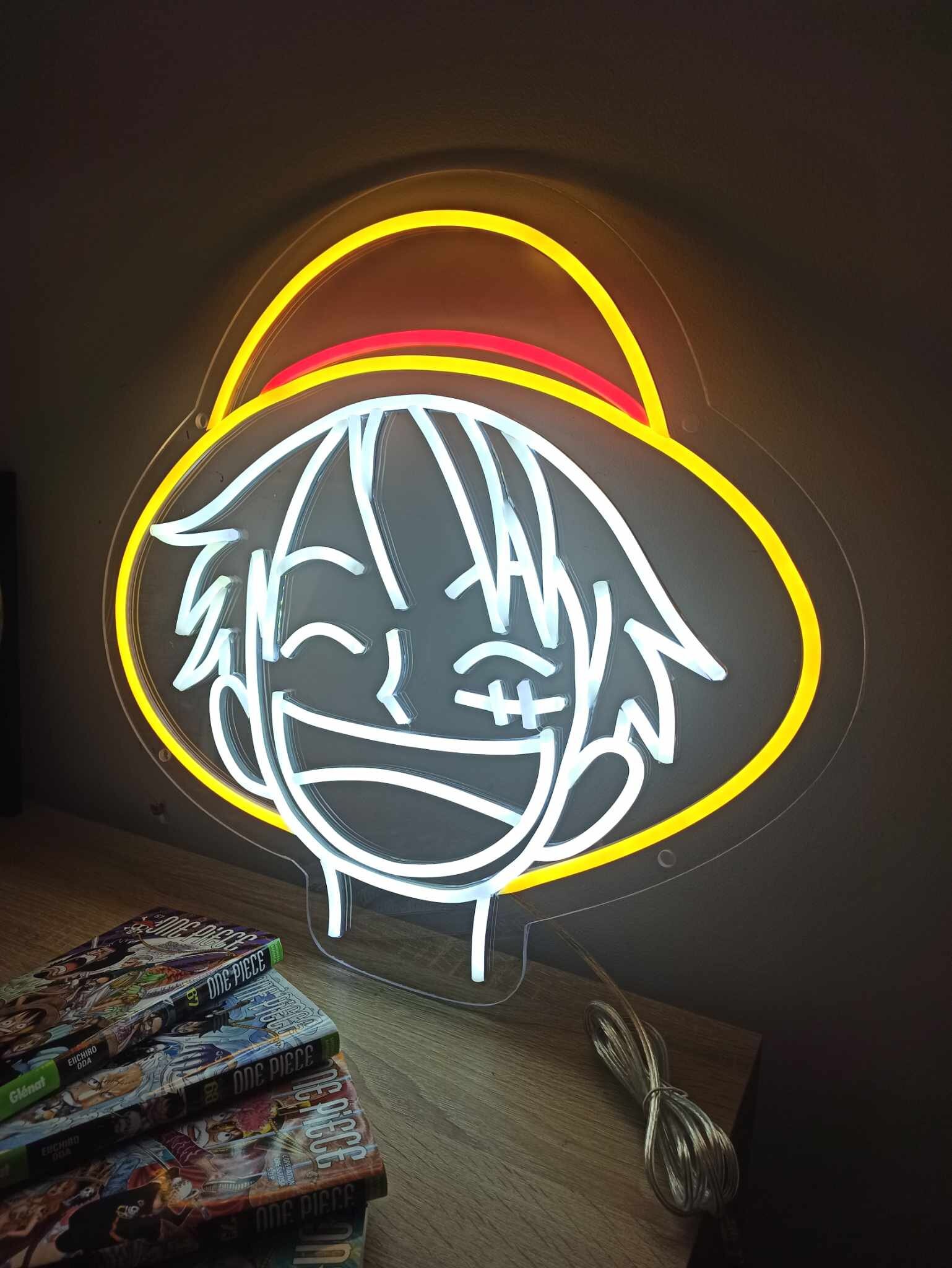 Luffy One P Pirate Manga Neon Led Sign Fanmade Manga Pirate Wallart Led ...