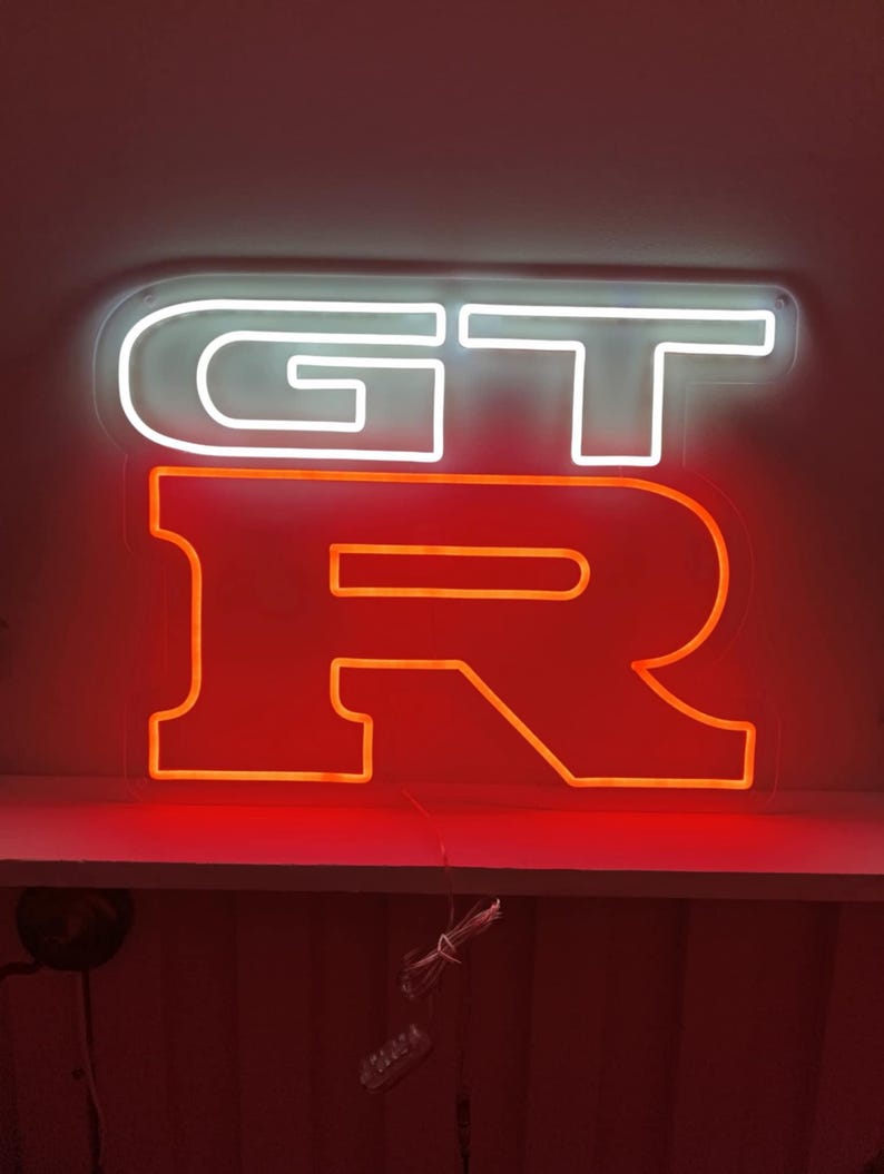 GTR Logo Sport Auto Neon Led Sign - Garage Led Light Wallart - Man Cave ...