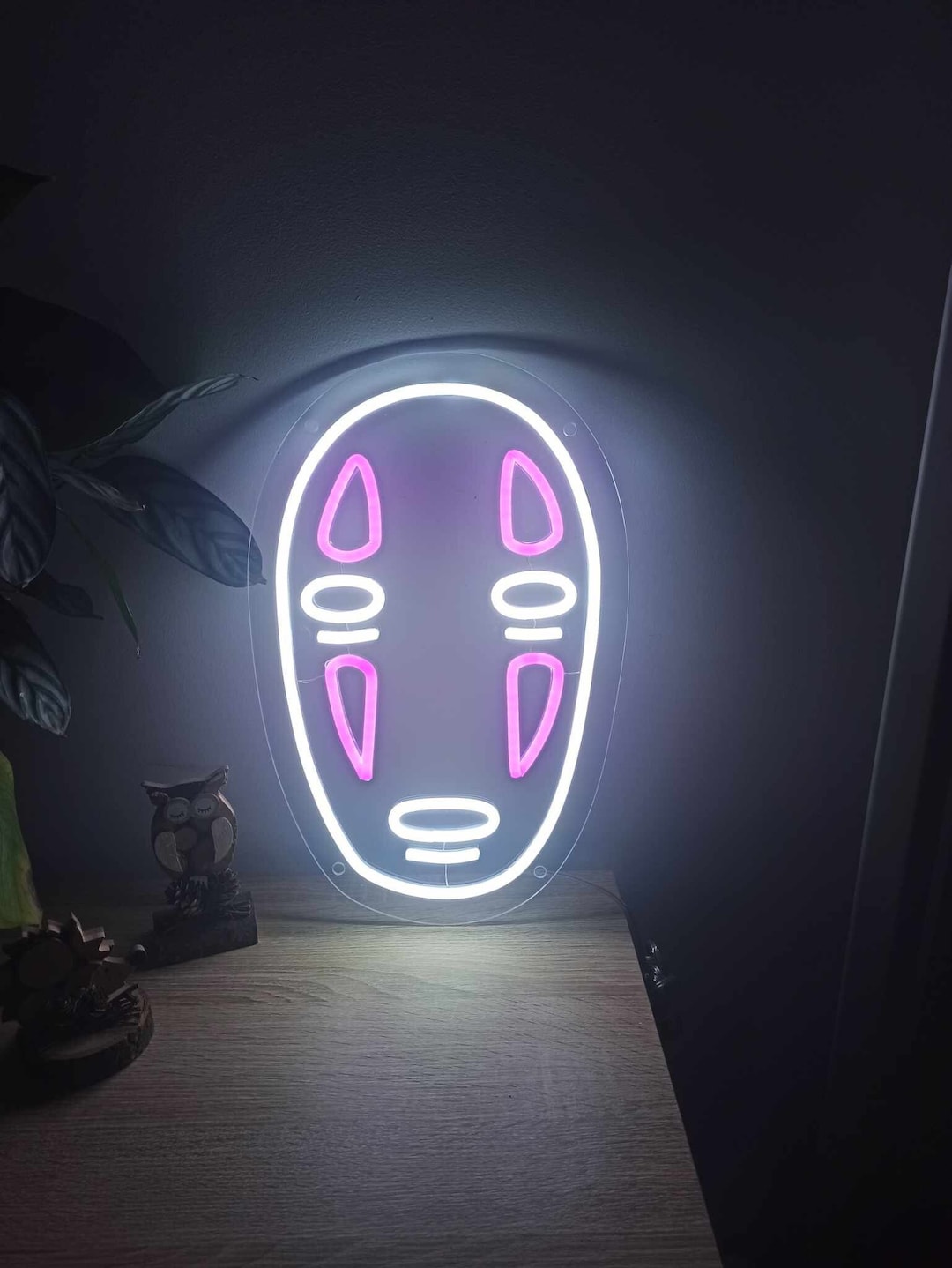 Faceless Kaonashi Anime Neon Fanmade Manga Totoro Anime Wallart Neon ...