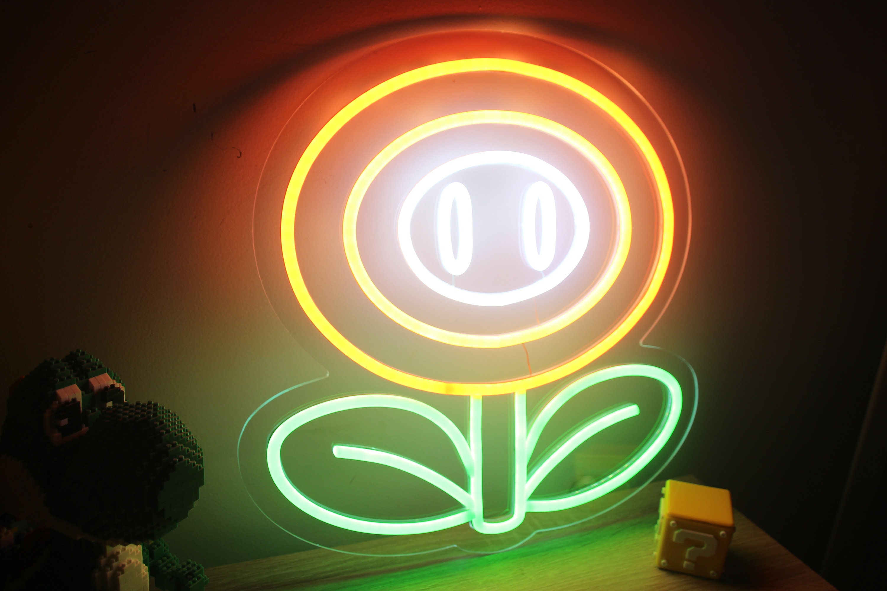 Super Mario Flower Neon Led Light Fanmade - Super Mario Video Game ...