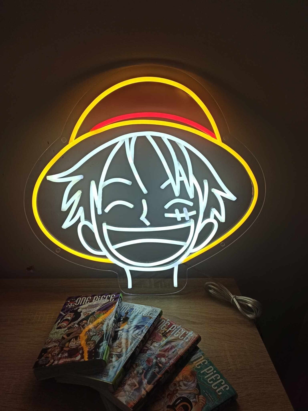 Luffy One P Pirate Manga Neon Led Sign Fanmade Manga Pirate Wallart Led ...