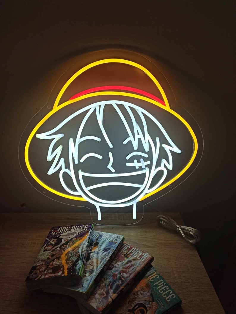 Luffy One P Pirate Manga Neon Led Sign Fanmade Manga Pirate Wallart Led ...