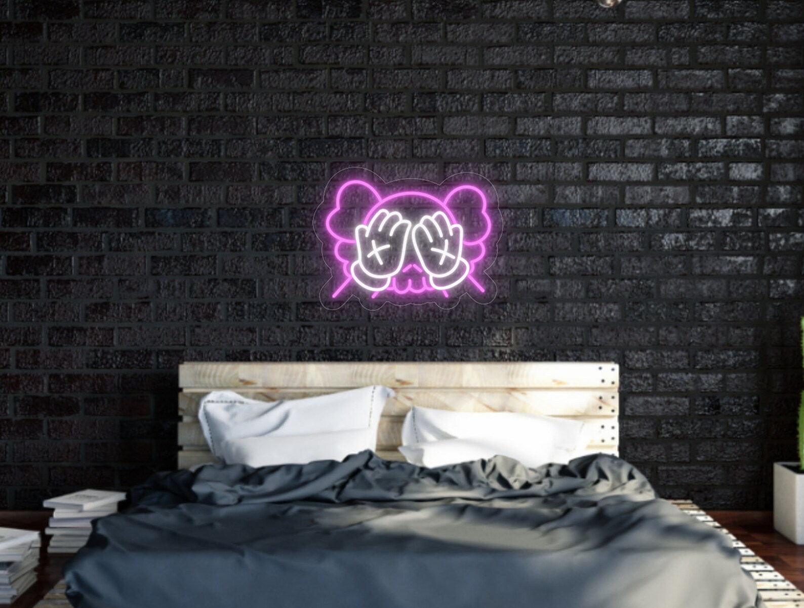 Kaws Inspired Fan Art Neon Led Light Wallart Kaws Light Kaws Decor Kaws ...