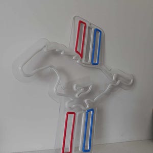 Ford Mustang Logo Auto Neon Led Sign - Garage Led Light Wallart - Man ...