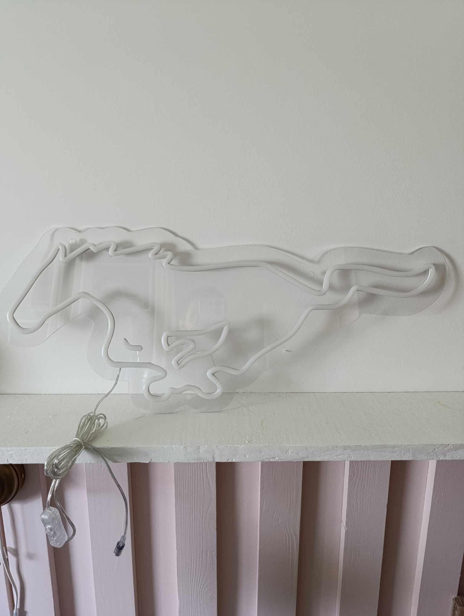 US Car Ford Mustang Logo Auto Neon Led Sign - Garage Led Light Wallart ...