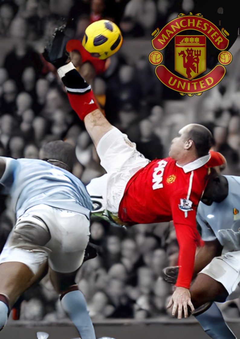 Wayne Rooney Bicycle Kick Poster Perfect for Bedroom - Etsy