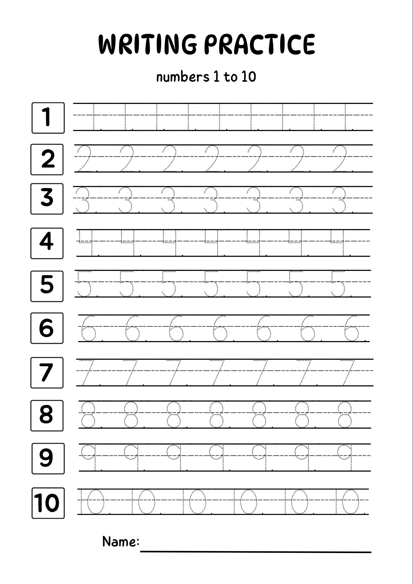 Numbers and Count Worksheet for Beginning Math - Etsy