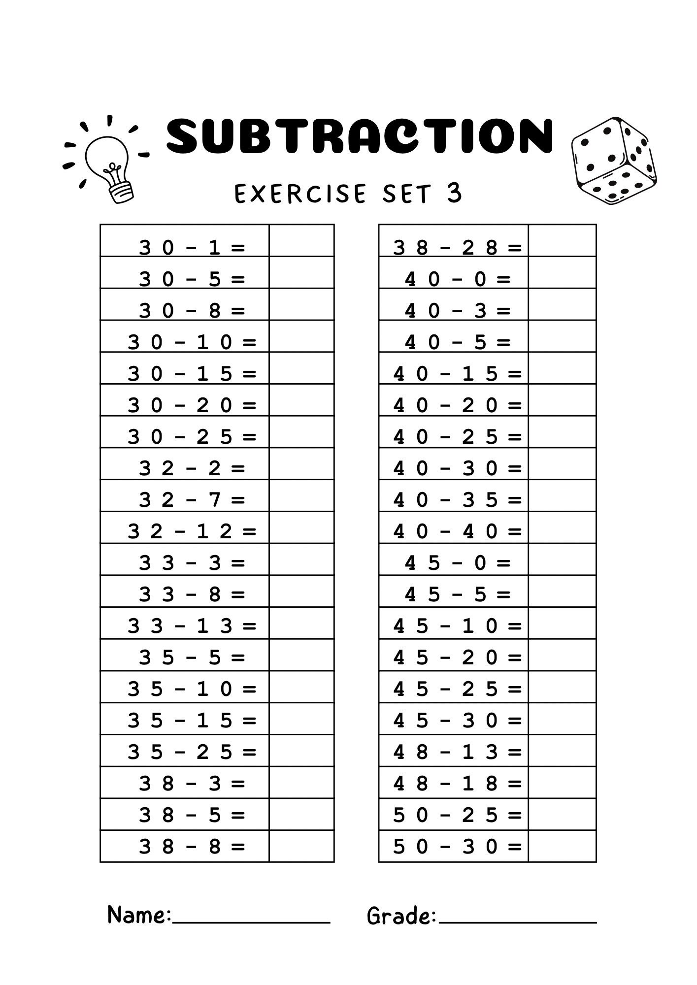 Addition and Subtraction Sheetwork Math 1st,2nd,3rd Grade - Etsy