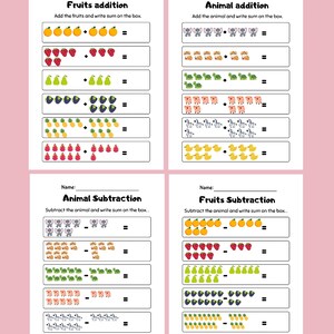 Addition and Subtraction Sheetwork Math 1st,2nd,3rd Grade - Etsy