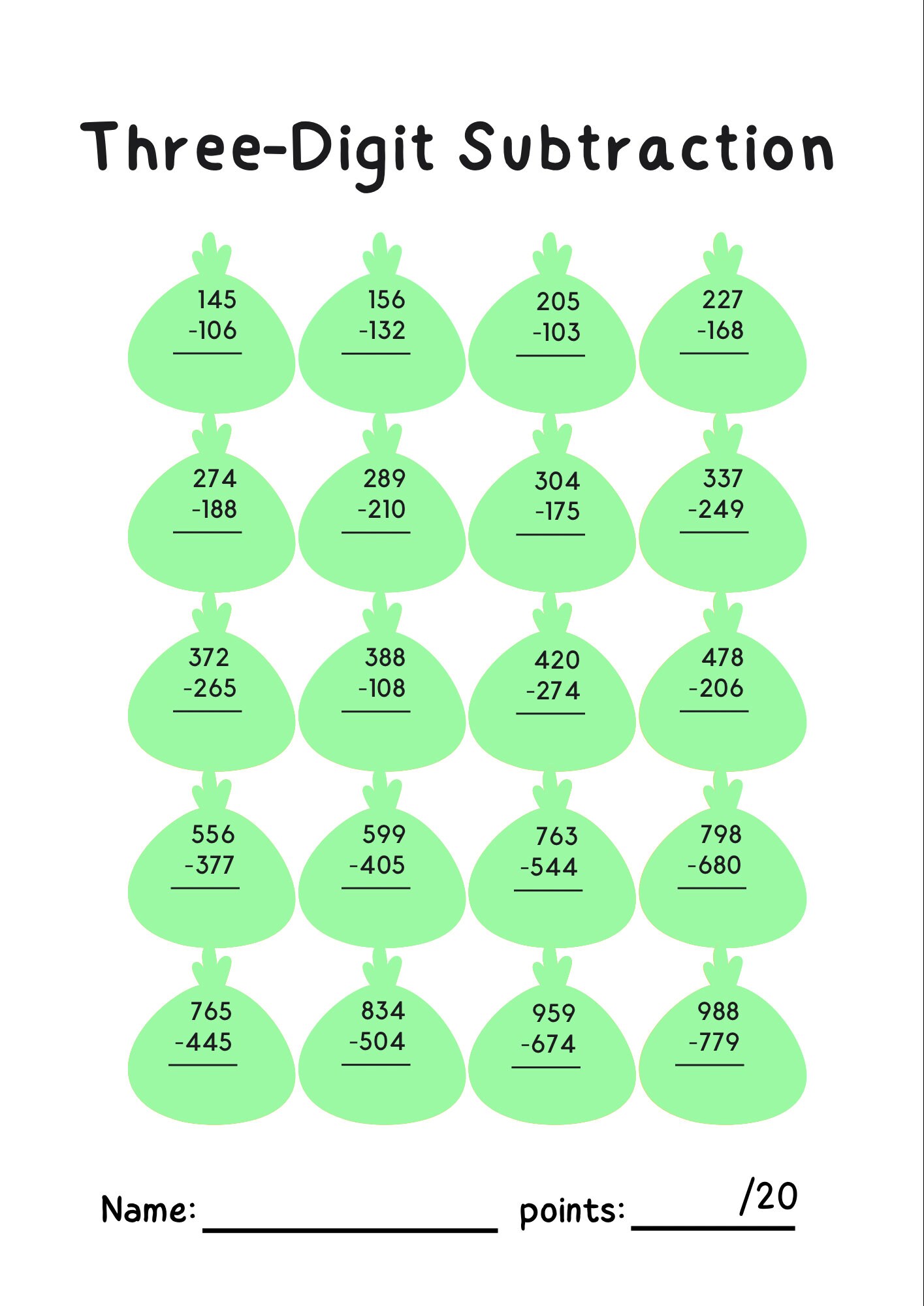 Addition and Subtraction Sheetwork Math 1st,2nd,3rd Grade - Etsy