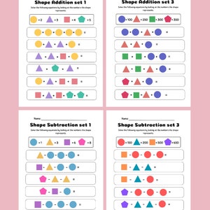 Addition and Subtraction Sheetwork Math 1st,2nd,3rd Grade - Etsy