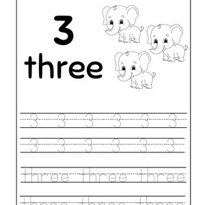 Numbers and Count Worksheet for Beginning Math - Etsy