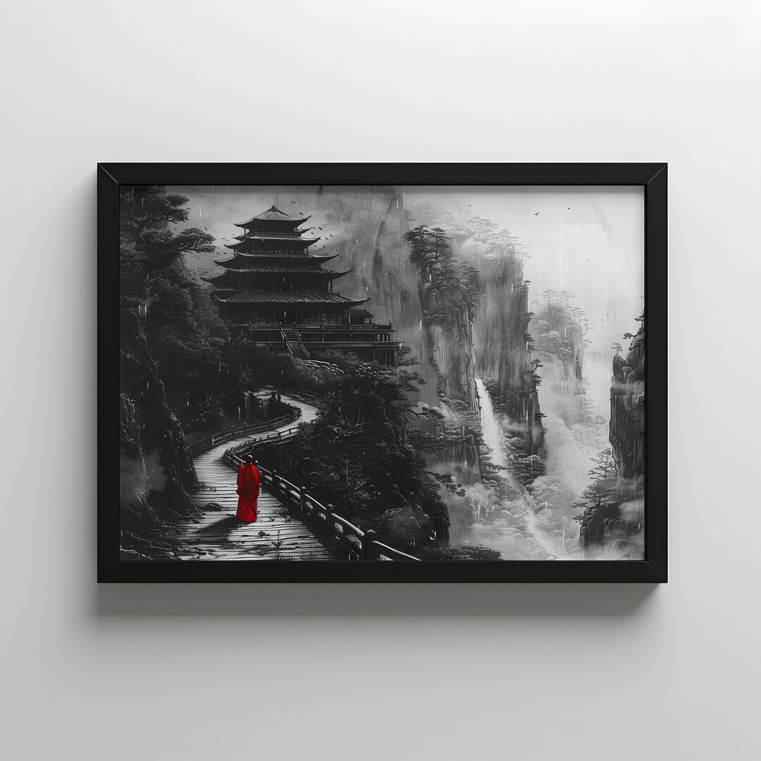 The Man in Red, Japanese Style Digital Art, Downloadable Digital Art ...