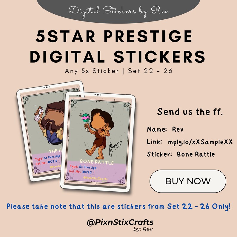 5star Prestige Digital Sticker Cards by Rev - Etsy